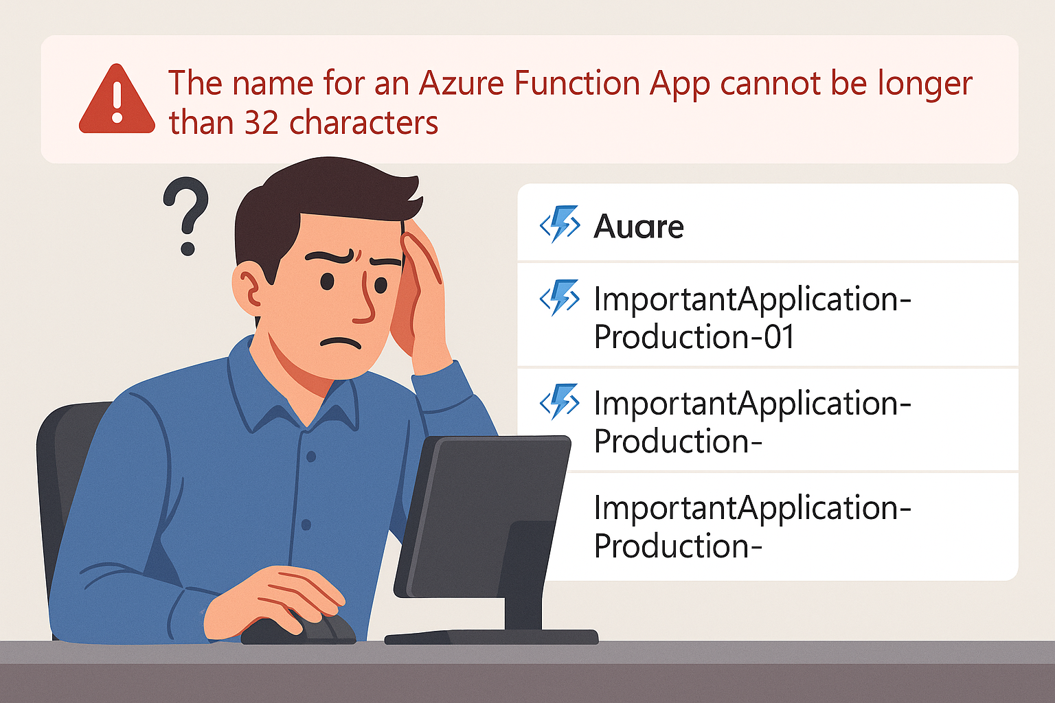 Azure Function App names must be 32 characters or less – Kevin's tech blog